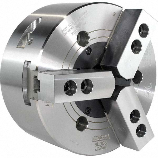 Kitagawa - Power Lathe Chuck: 8" Dia, 3 Jaws, Plain Back Mount | MSC Direct