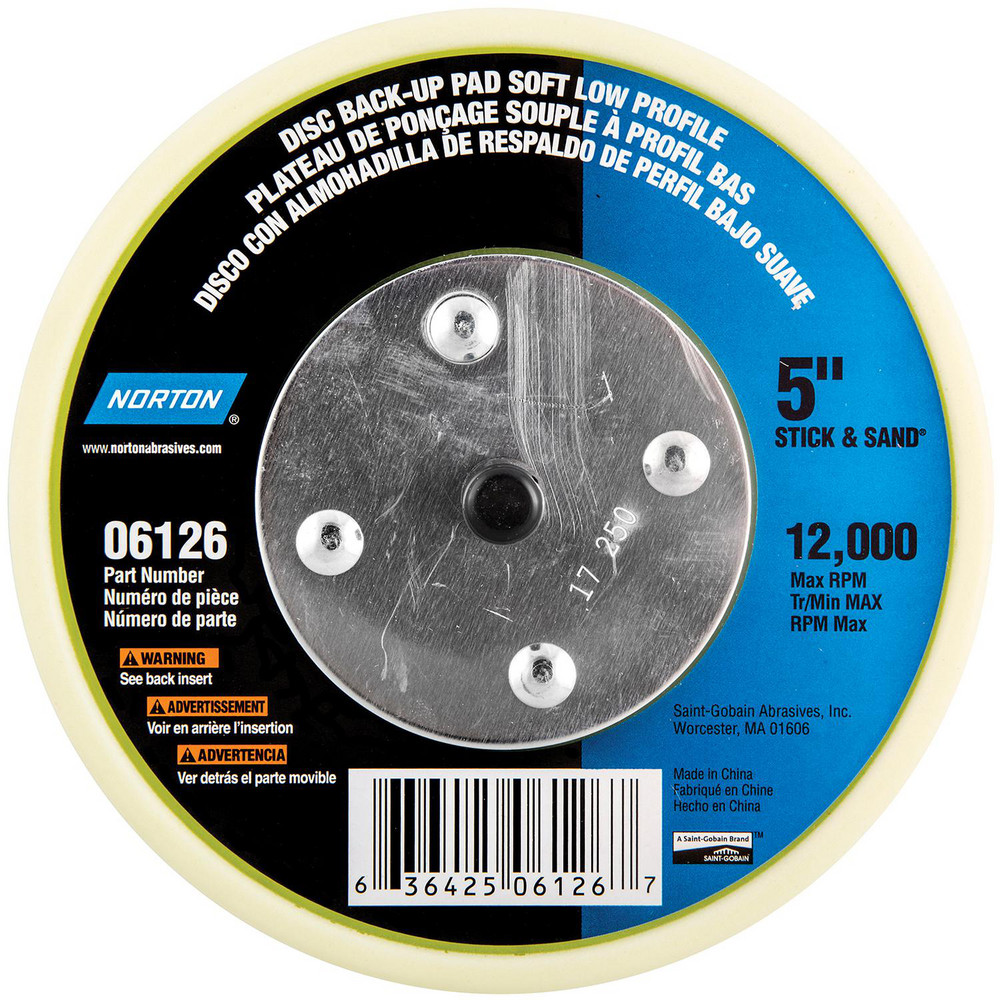 Norton - Disc Backing Pad: 5" Dia, PSA | MSC Direct