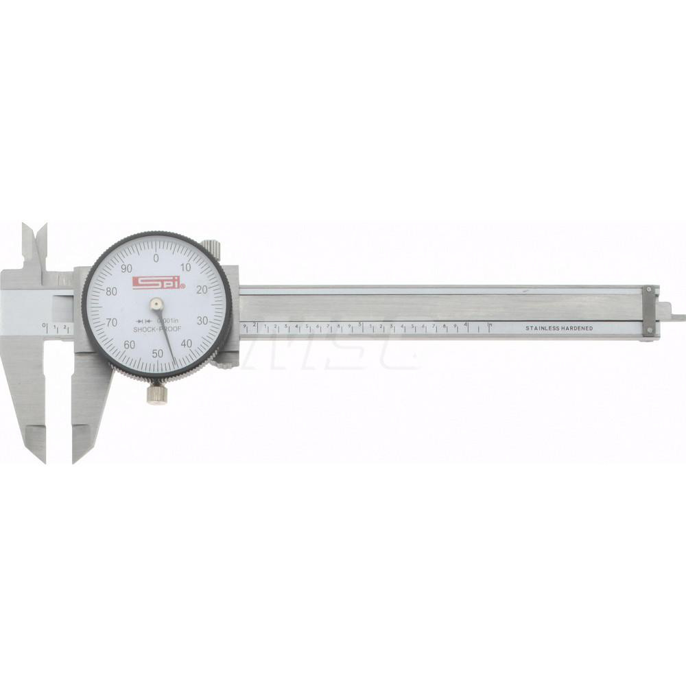 SPI - Dial Caliper: 4", 0.001000" Graduation, 0.0010" per Revolution ...