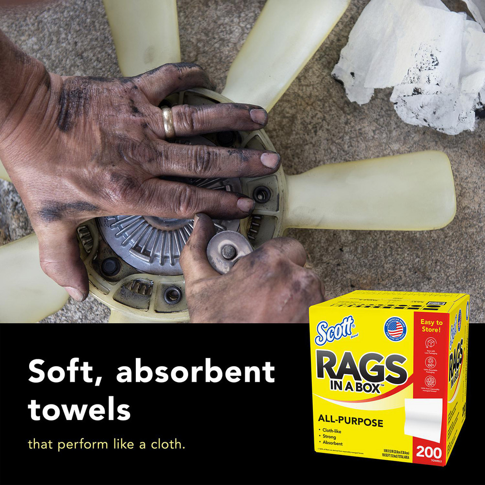 Scott - Rags In A Box, All-Purpose Towels, 9"x12" sheets, Pop-Up Box ...