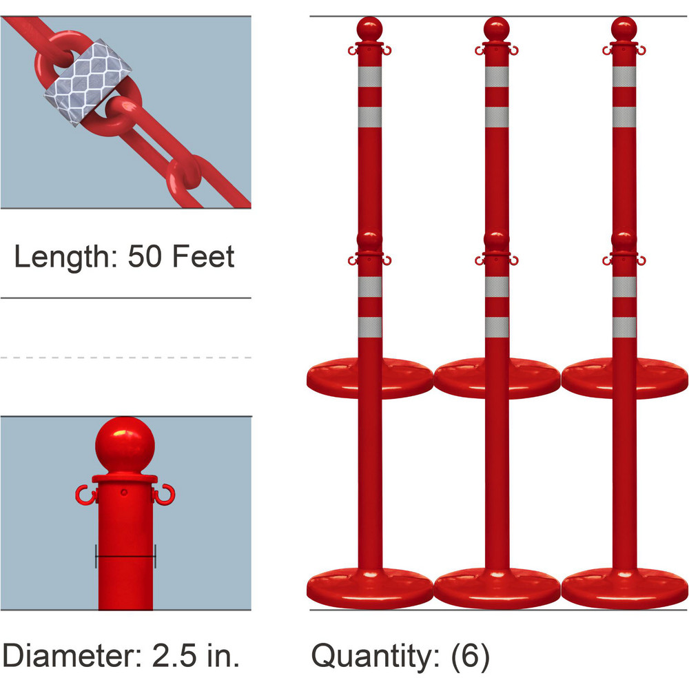 Mr. Chain - Pedestrian Barrier Kits: Chain Material: Polyethylene; Post ...
