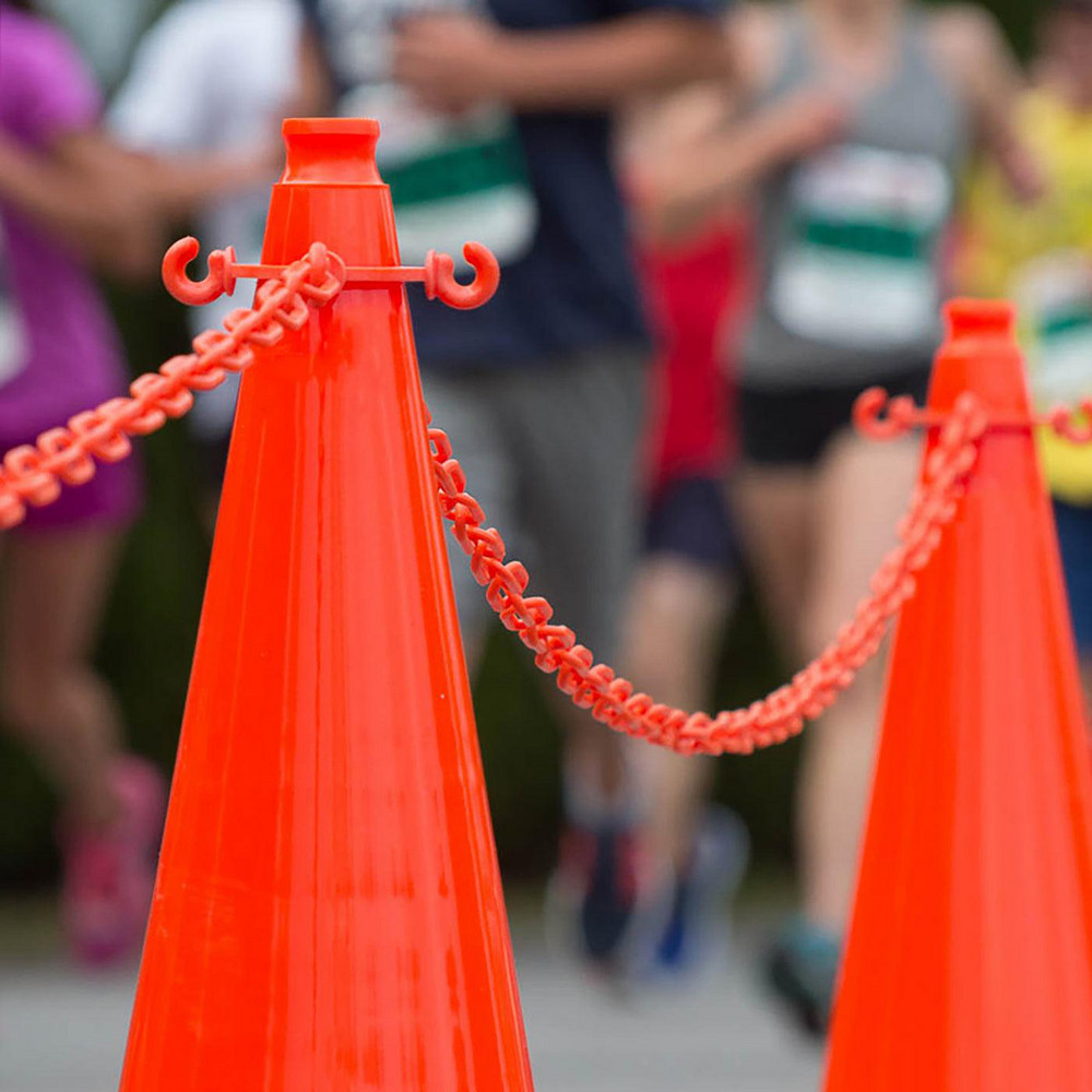 Mr. Chain - Pedestrian Barrier Kits: Polyethylene, Reflective, Yellow ...