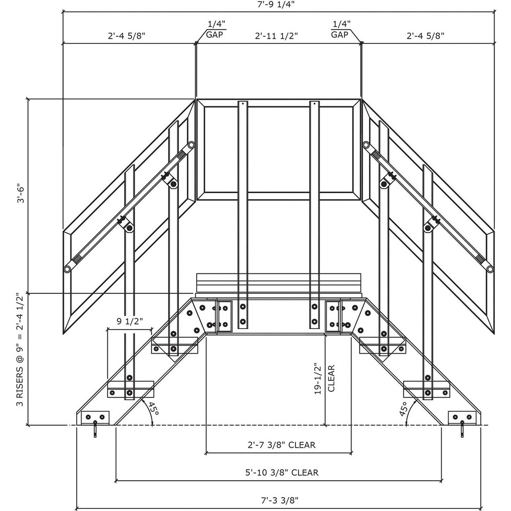 Fibergrate - 3-Step Fiberglass Reinforced Plastic Crossover Bridge: 500 ...