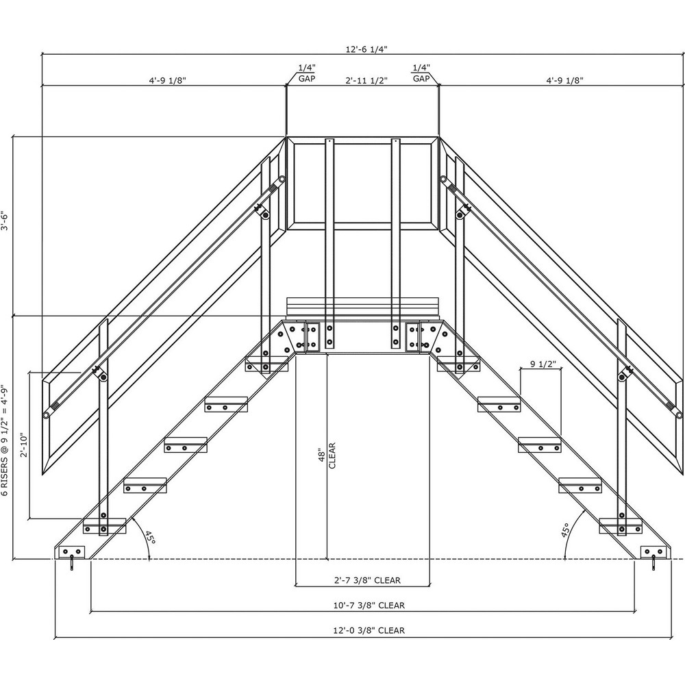 Fibergrate - 6-Step Fiberglass Reinforced Plastic Crossover Bridge: 500 ...