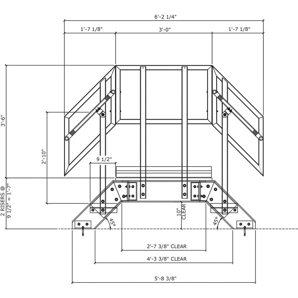 Fibergrate - 2-Step Fiberglass Reinforced Plastic Crossover Bridge: 500 ...