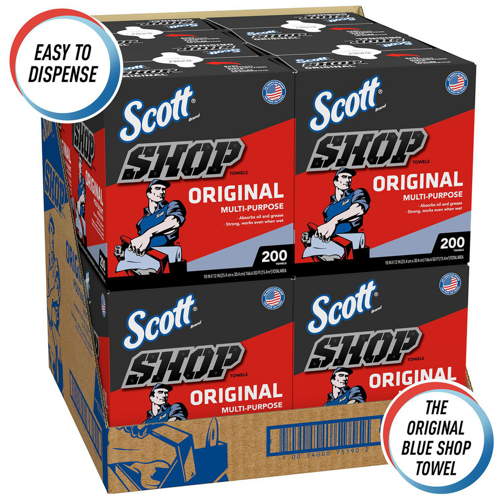 Scott - Shop Towels Original™ (75190), Original Blue Shop Towels, 9"x12 ...