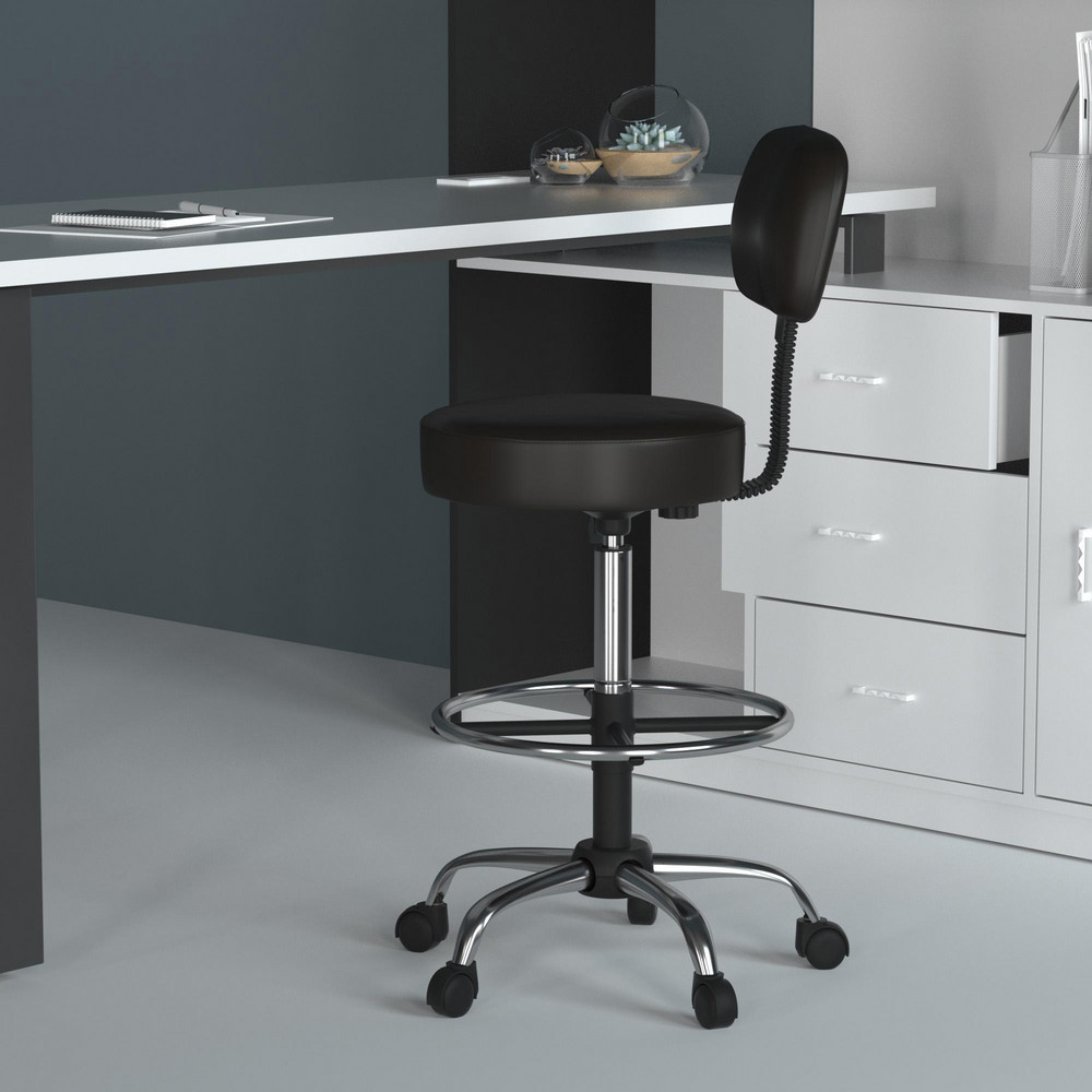 Boss Office Products - Adjustable Drafting Stool with Back and ...