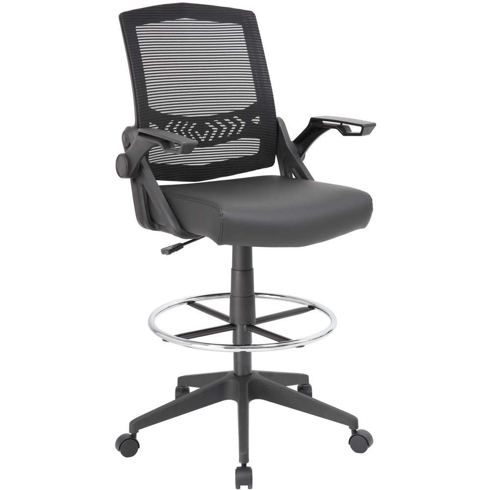 Boss Office Products - Black Flip Arm Drafting Stool: 25-1/2 to 28-1/2 ...