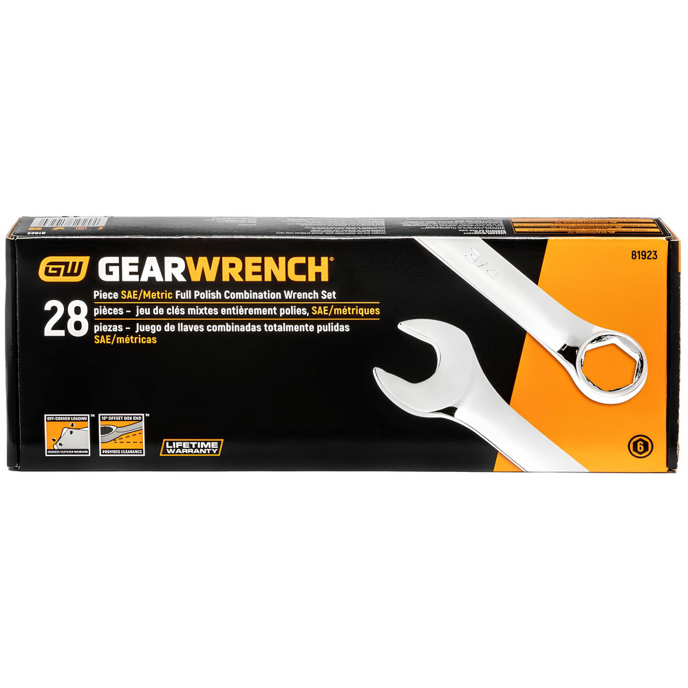 GEARWRENCH - Combination Wrench Set: 28 Pc, 1 to 9/16" Wrench, Inch ...
