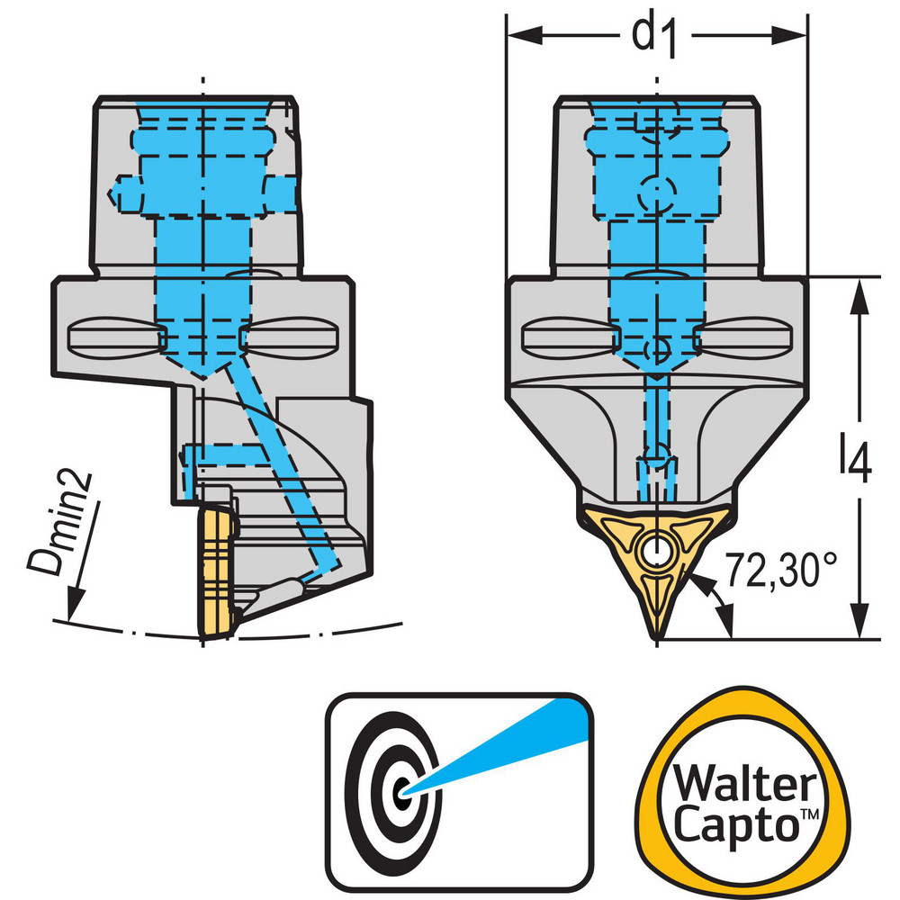 Walter - Indexable Turning Toolholder: W1010-C4N-WL25-P, Screw | MSC Direct