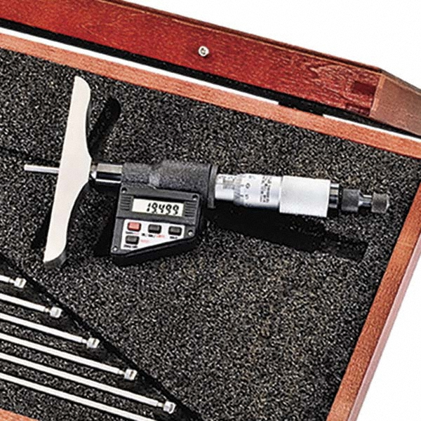 Starrett - 0 to 300mm Range, 4" Base Length, 12 Rods, Ratchet Stop ...