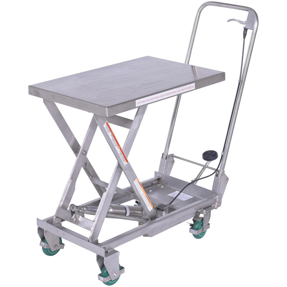 Vestil - Scissor Cart Utility Cart: 35" Long, 27-5/8" Wide, Stainless ...