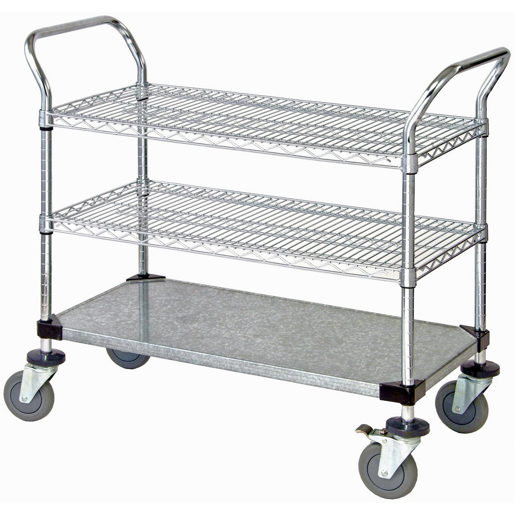 Quantum Storage - Utility Cart Utility Cart: 18" Long, 30" Wide, Chrome ...