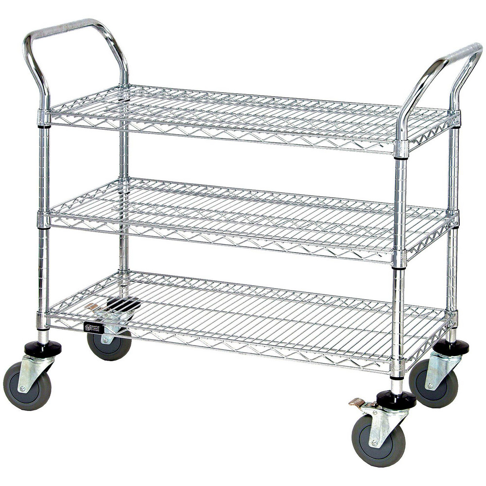 Quantum Storage - Utility Cart Utility Cart: 21" Long, 30" Wide, Chrome ...