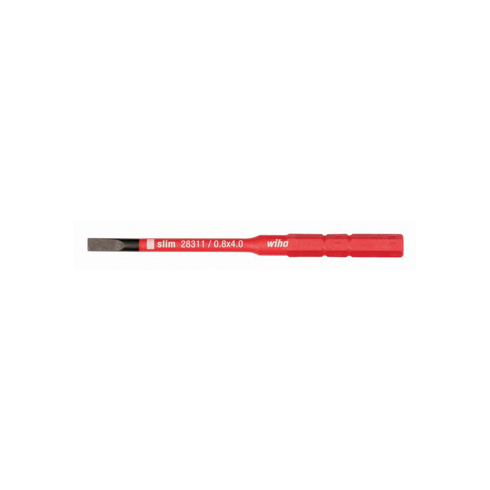 Wiha - 4mm Blade, 15/64" Drive Slotted Screwdriver Bit | MSC Direct