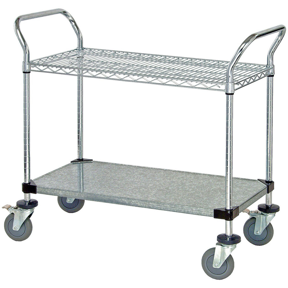 Quantum Storage - Utility Cart Utility Cart: 21" Long, 42" Wide, Chrome ...