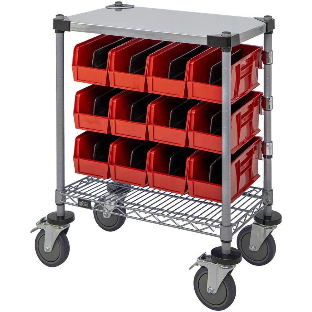 Quantum Storage - Wire Condiment Utility Cart: 30" Long, 14" Wide ...