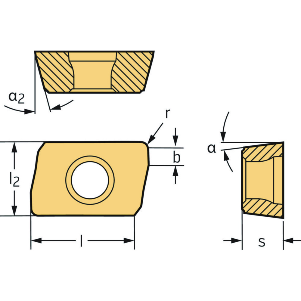 Walter - Milling Insert: ISO BCMT160508R-G55W WSP45G, WSP45G, Carbide ...