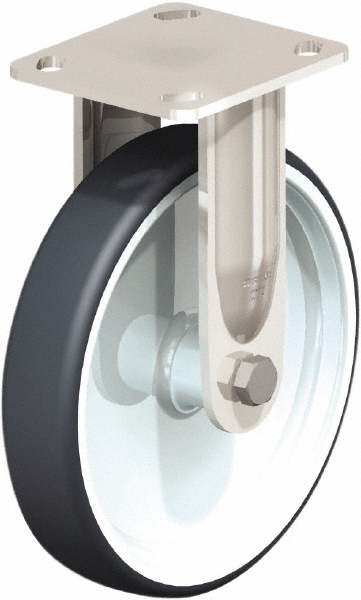 Blickle - Rigid Top Plate Caster: Rubber, 8" Wheel Dia, 1-9/16" Wheel ...