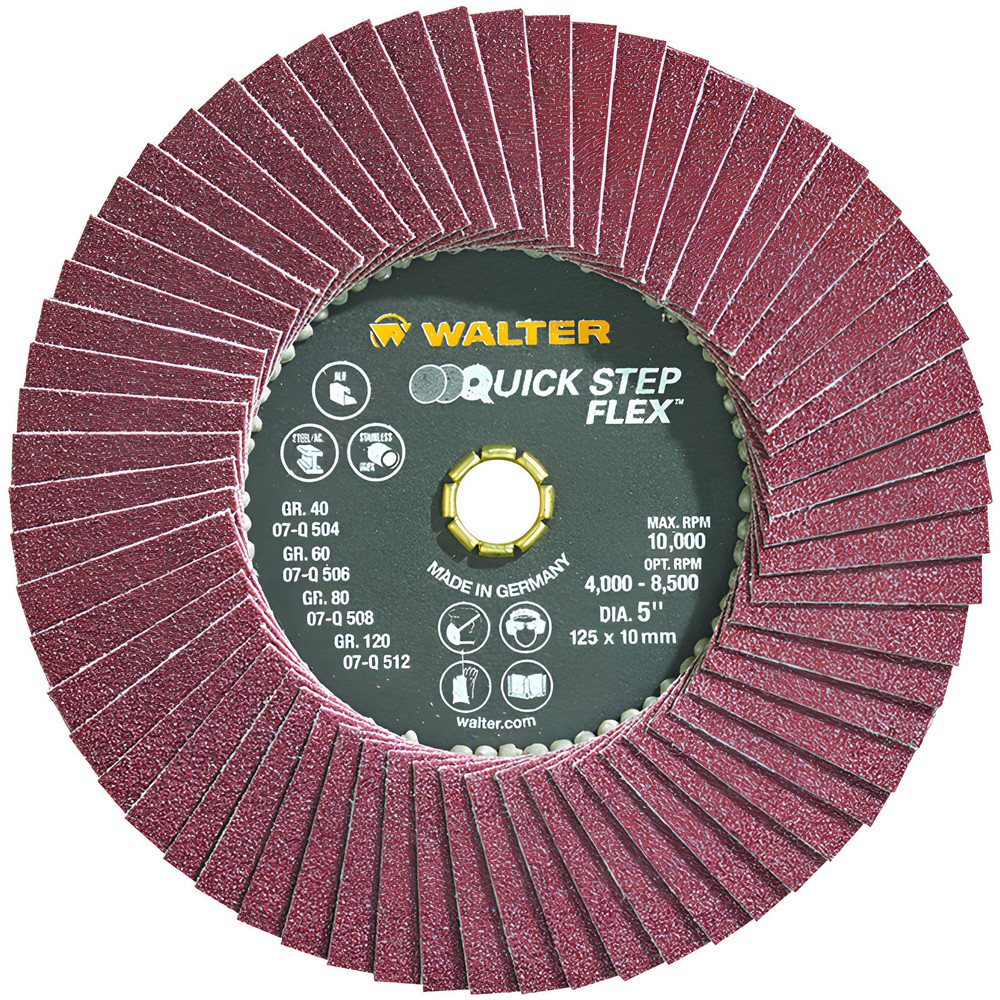 WALTER Surface Technologies - Flap Disc: 5" Dia, 80 Grit, Aluminum ...