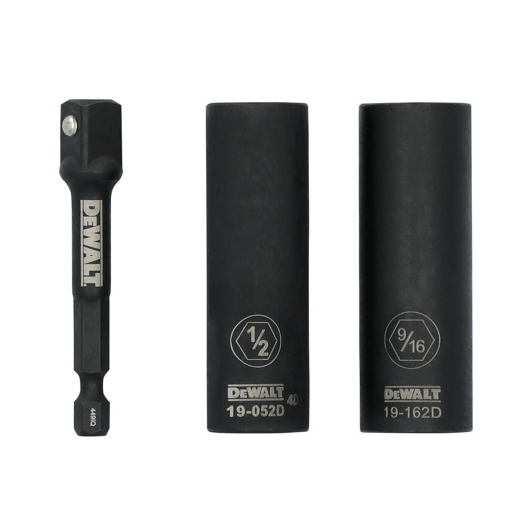 DeWALT - Socket Set: Deep, 3 Pc, 3/8 in" Drive | MSC Direct