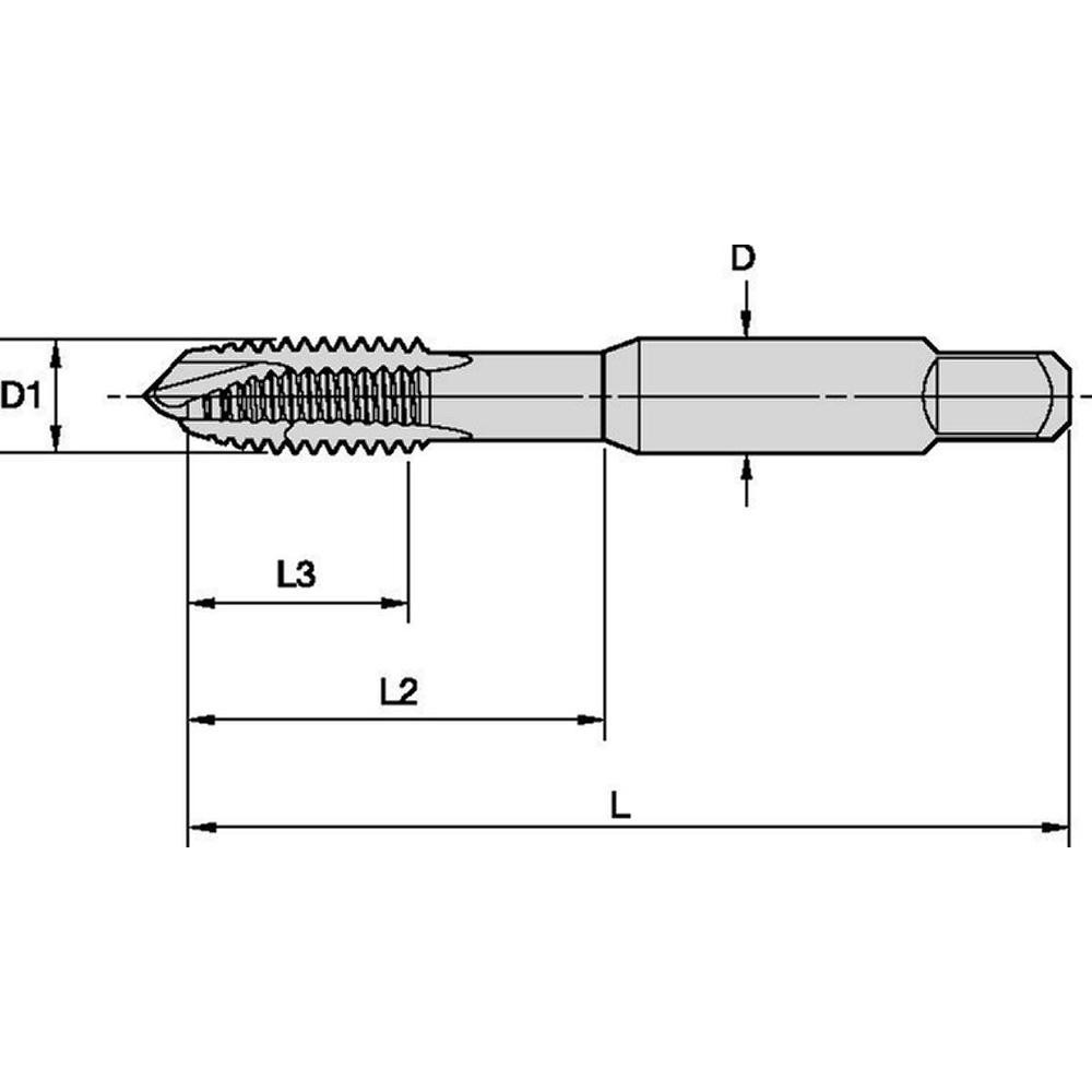 Widia - Spiral Point Tap: M4x0.7 Metric, 2 Flutes, Plug Chamfer, D4 ...