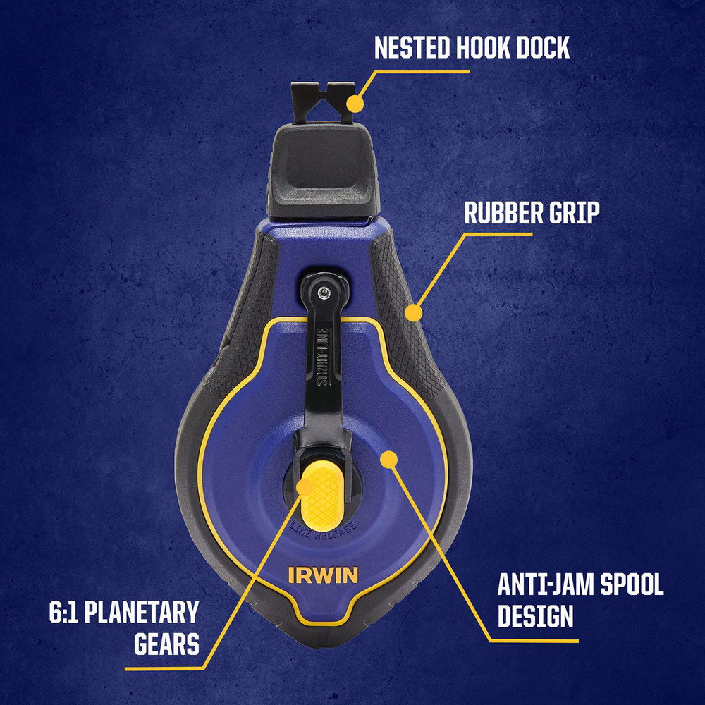 Irwin - Chalk Line Reels: Type: Compact; Line Length: 100 ft; Chalk ...