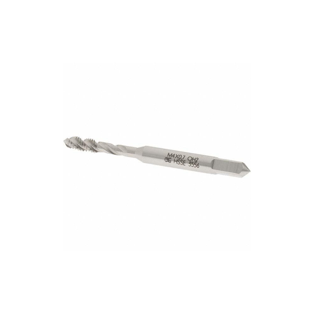 OSG - Spiral Flute Tap: M4x0.70, Metric, 3 Flute, Modified Bottoming ...