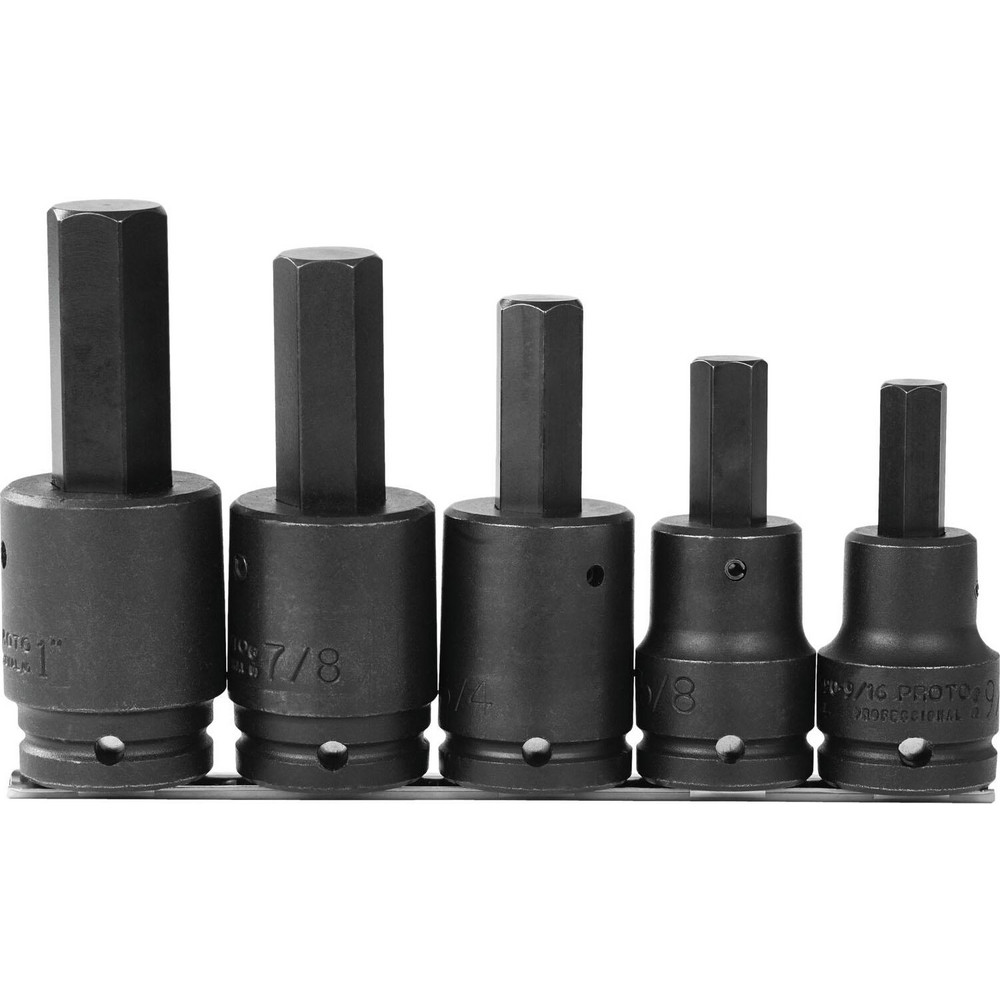 Proto - Hex Bit Socket Set: 3/4" Drive, 5 Pc, 9/16 to 1" Hex | MSC Direct