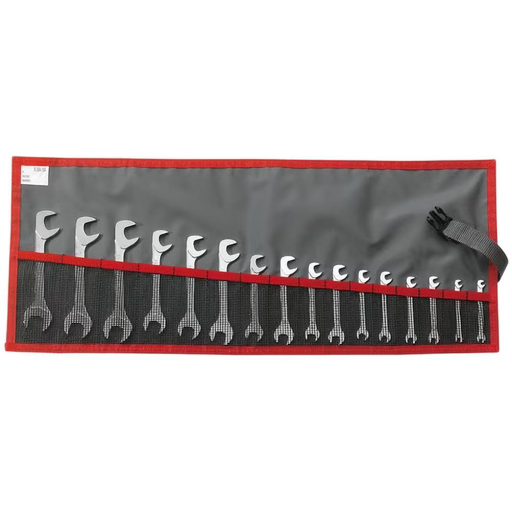 Facom - Open End Wrench Set: 16 Pc, 3/16 to 11/16"3 to 17 mm Wrench ...