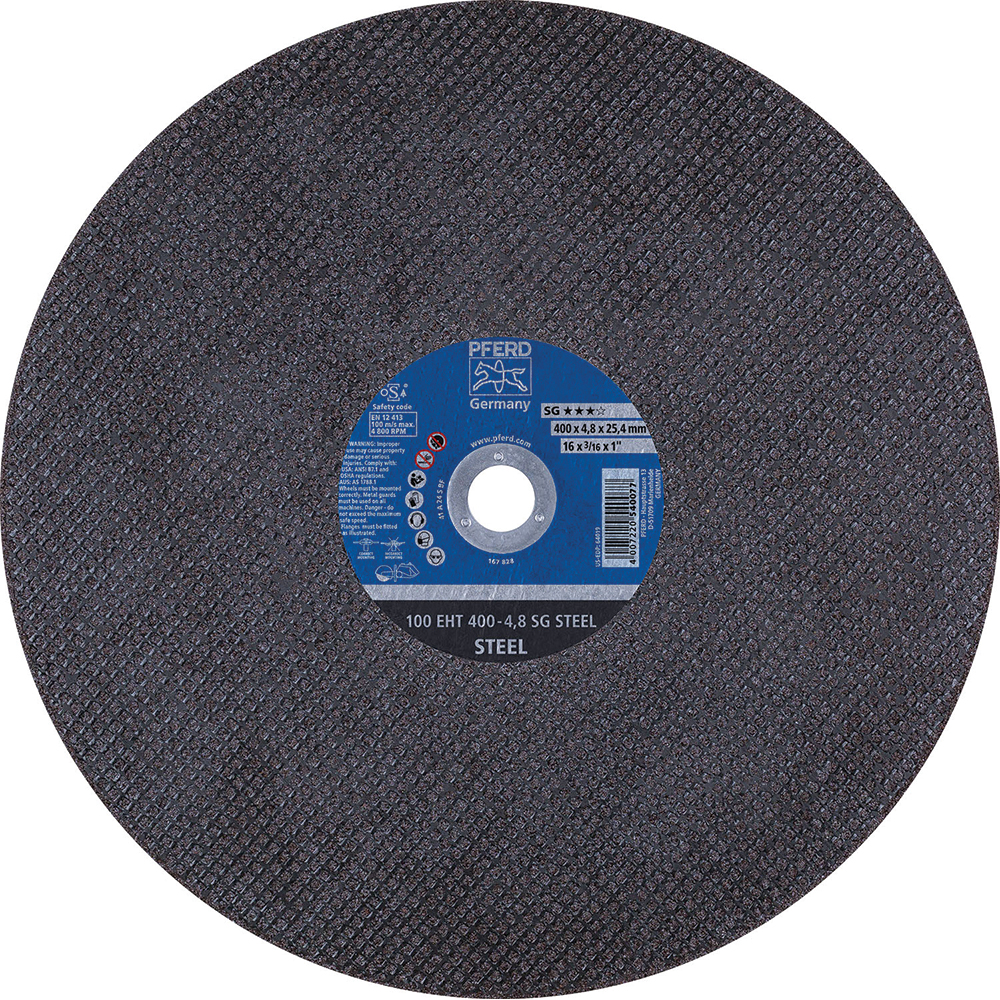 PFERD - Cutoff Wheel: Type 1 (01/41), 16" Dia, 3/16" Thick, 1" Hole ...