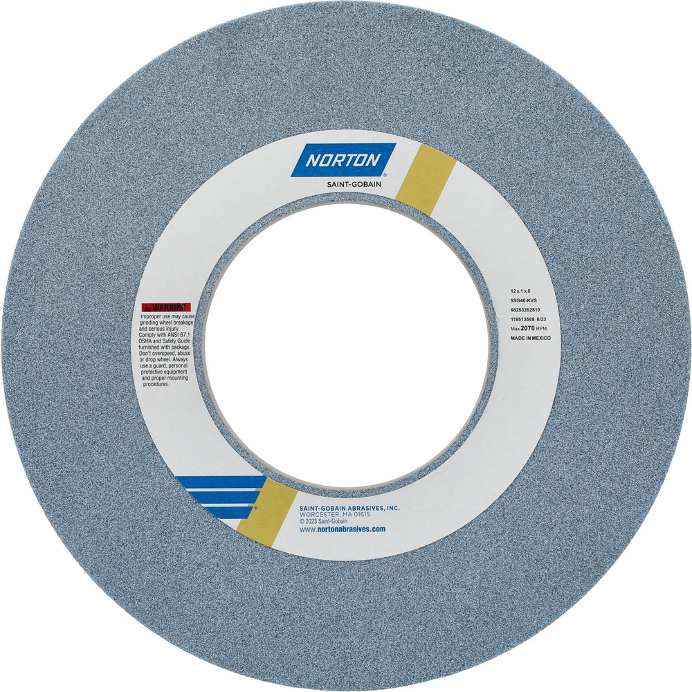 Norton - Surface Grinding Wheel: 12" Dia, 1" Thick, 5" Arbor, 46 Grit ...