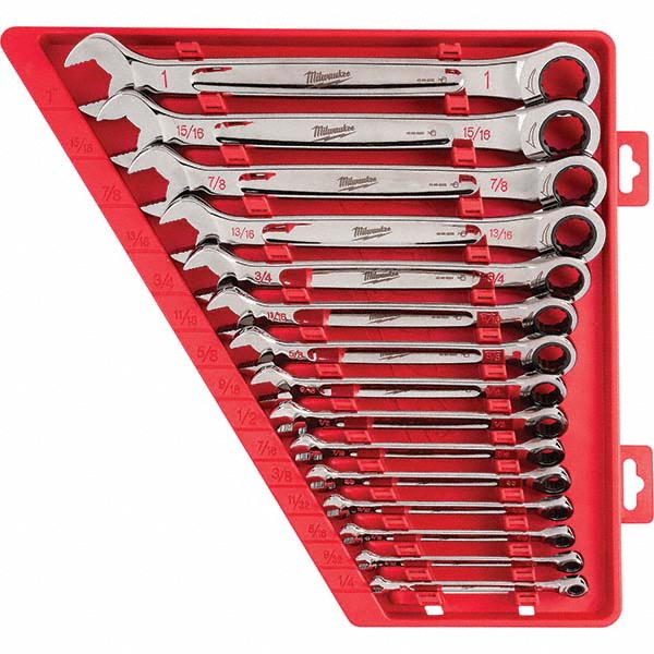 Milwaukee Tool - Combination Wrench Set: 15 Pc, Inch | MSC Direct