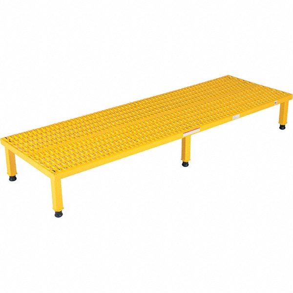 Vestil - Step Stand Stool: 9" OAH, 24" OAW, Steel, Yellow | MSC Direct