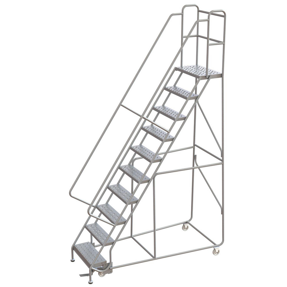 TRI-ARC - 10 Step Aluminum Step Ladder: 11 ft 4 in Height | MSC Direct