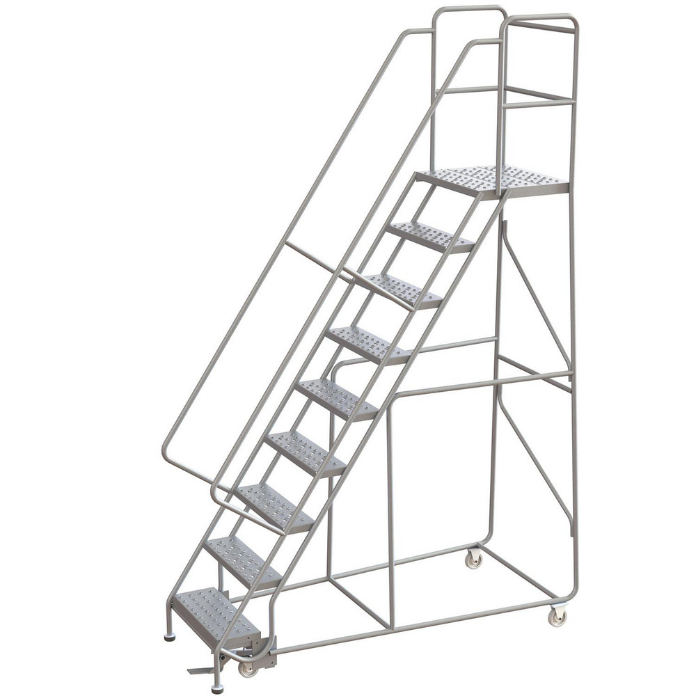 TRI-ARC - 9 Step Aluminum Step Ladder: 10 ft 6 in Height | MSC Direct
