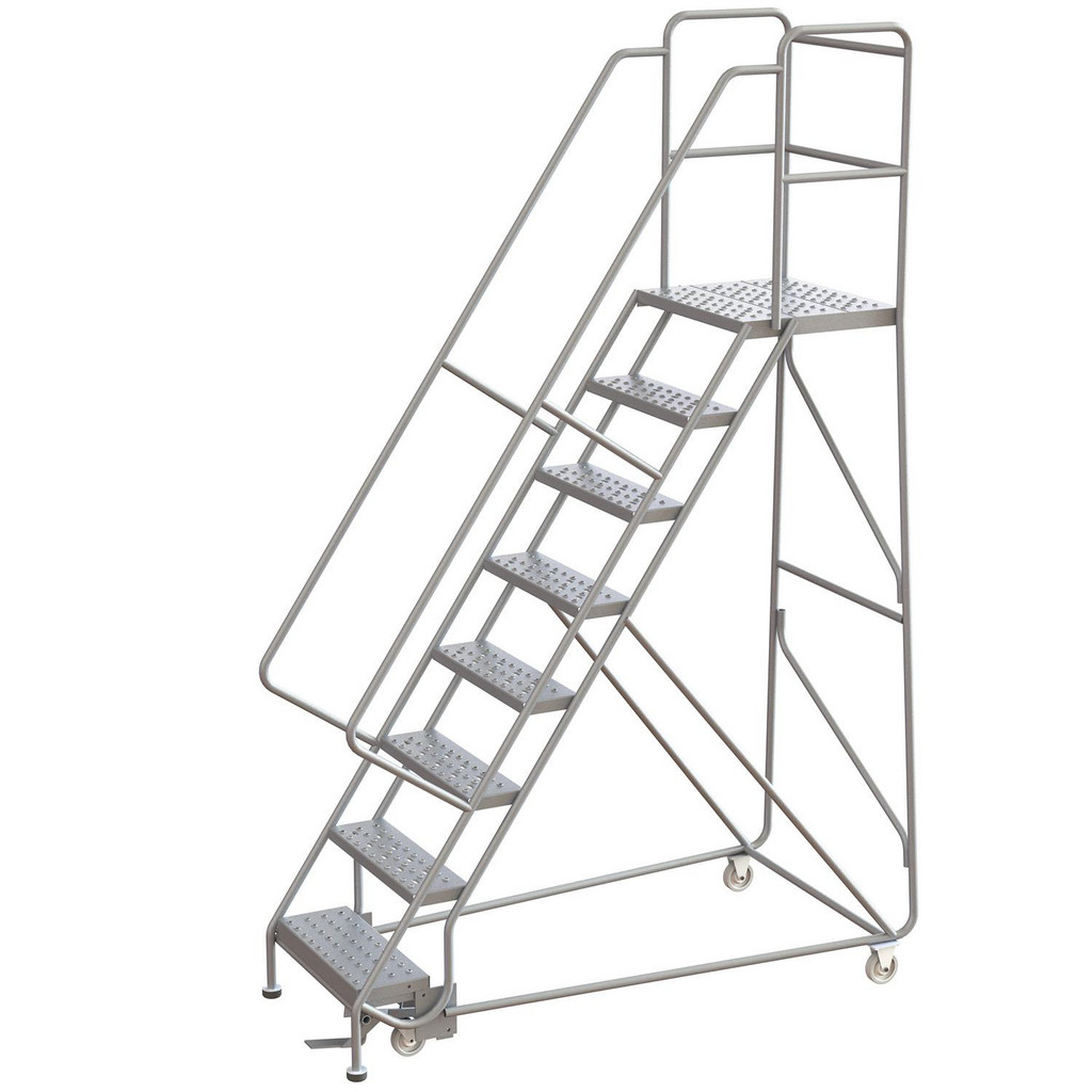 TRI-ARC - 8 Step Aluminum Step Ladder: 350 lb Capacity 9 ft 4 in Height ...
