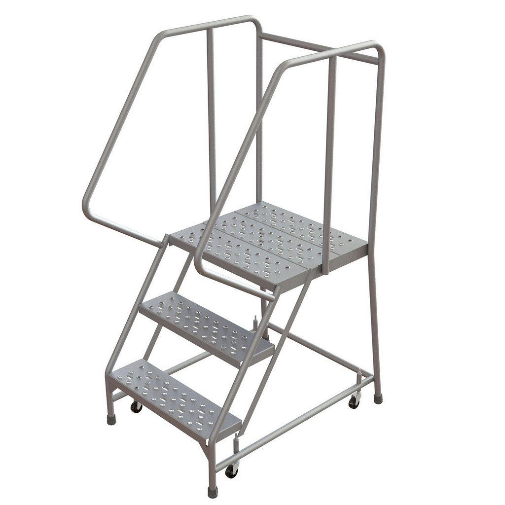 TRI-ARC - 3 Step Aluminum Step Ladder: 5 ft 2 in Height | MSC Direct