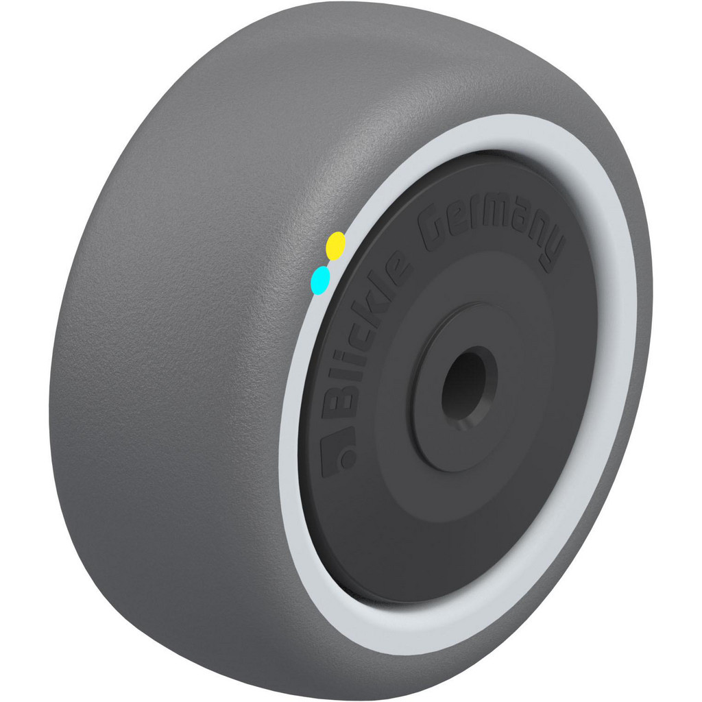 Blickle - Rigid & Swivel Caster Wheel: Polyurethane, 3-1/8" Dia, 1-1/4 ...