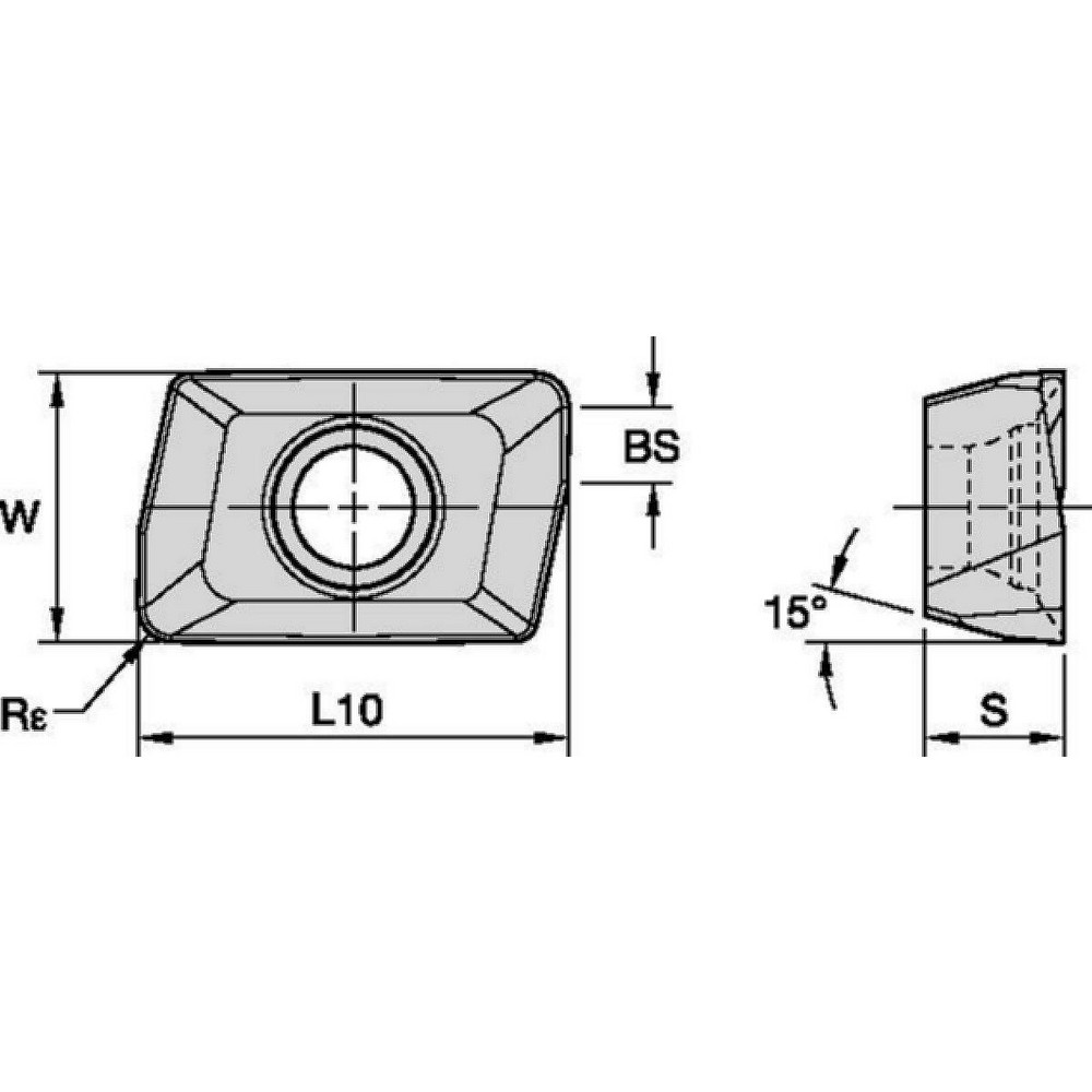 Widia - Milling Insert: ANSI XDHT222, ISO XDHT090308, WP35CM, Solid ...
