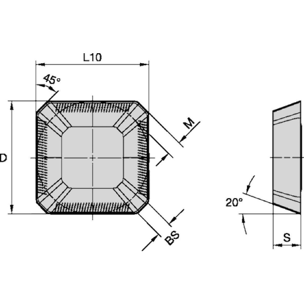 Widia - Milling Insert: ANSI SEKR43AFNMS, ISO SEKR1204AFNMS, WP35CM ...
