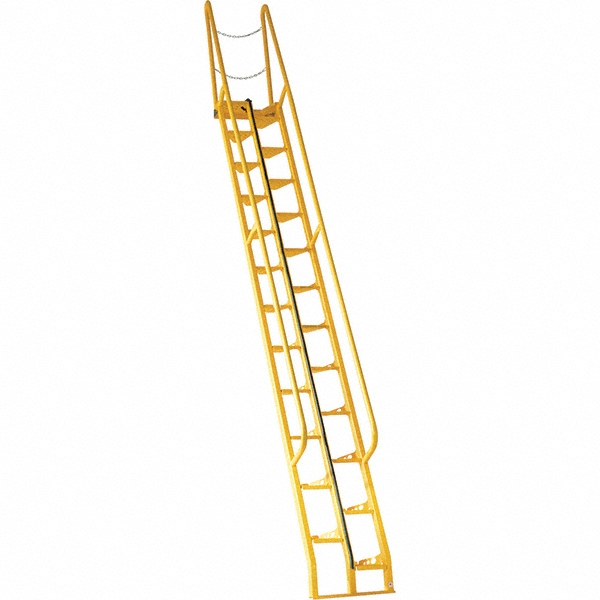 Vestil - Steel Wall Mounted Ladder: Type IA, 17.49" High, 24 Steps, 350 ...