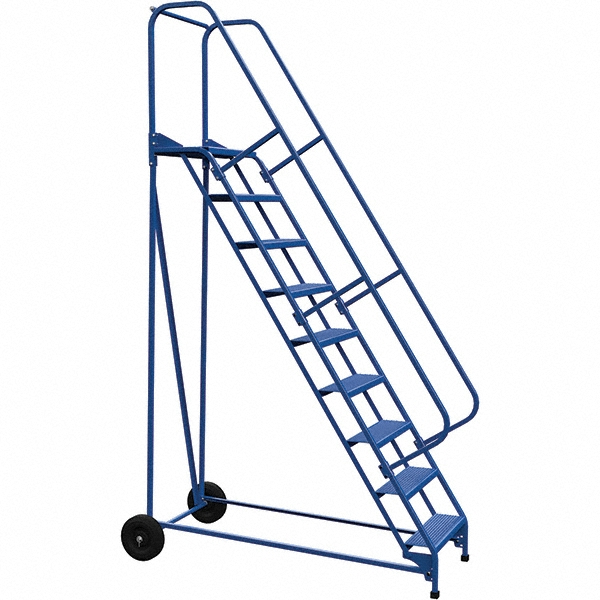 Vestil - Steel Folding Rolling Ladder: Type Not Rated, 90" Platform ...