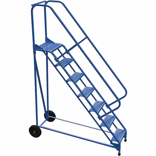 Vestil - Steel Folding Rolling Ladder: Type Type IA, 70" Platform, 7 ...