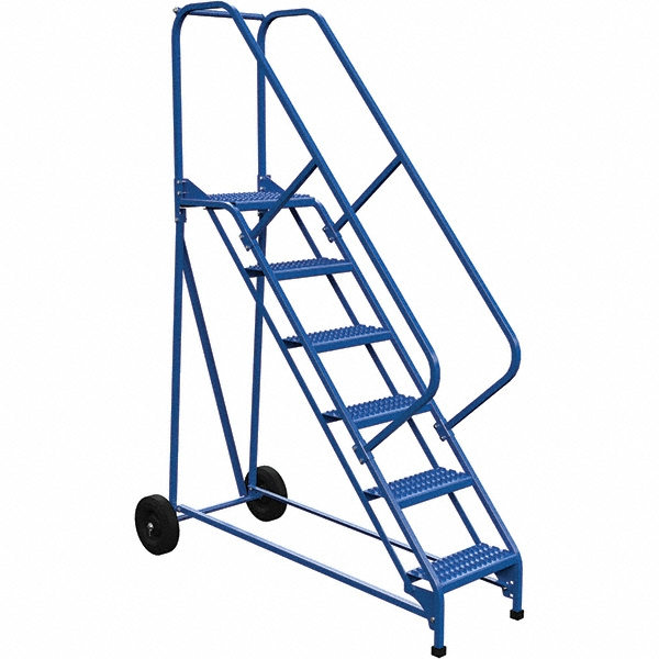 Vestil - Steel Folding Rolling Ladder: Type Type IA, 60" Platform, 6 ...