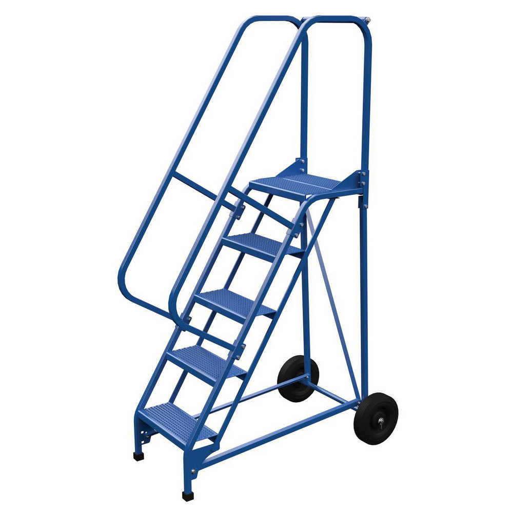Vestil - Steel Folding Rolling Ladder: Type Type IA, 50" Platform, 5 ...