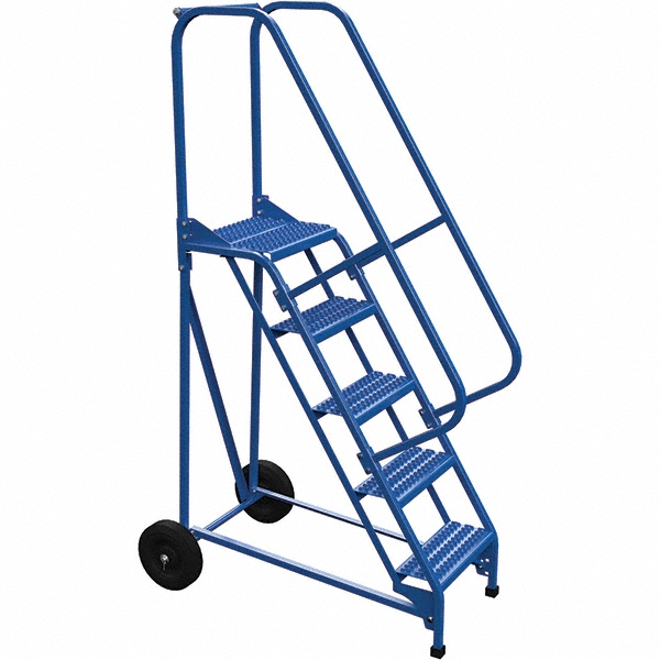 Vestil - Steel Folding Rolling Ladder: Type Type IA, 50" Platform, 5 ...