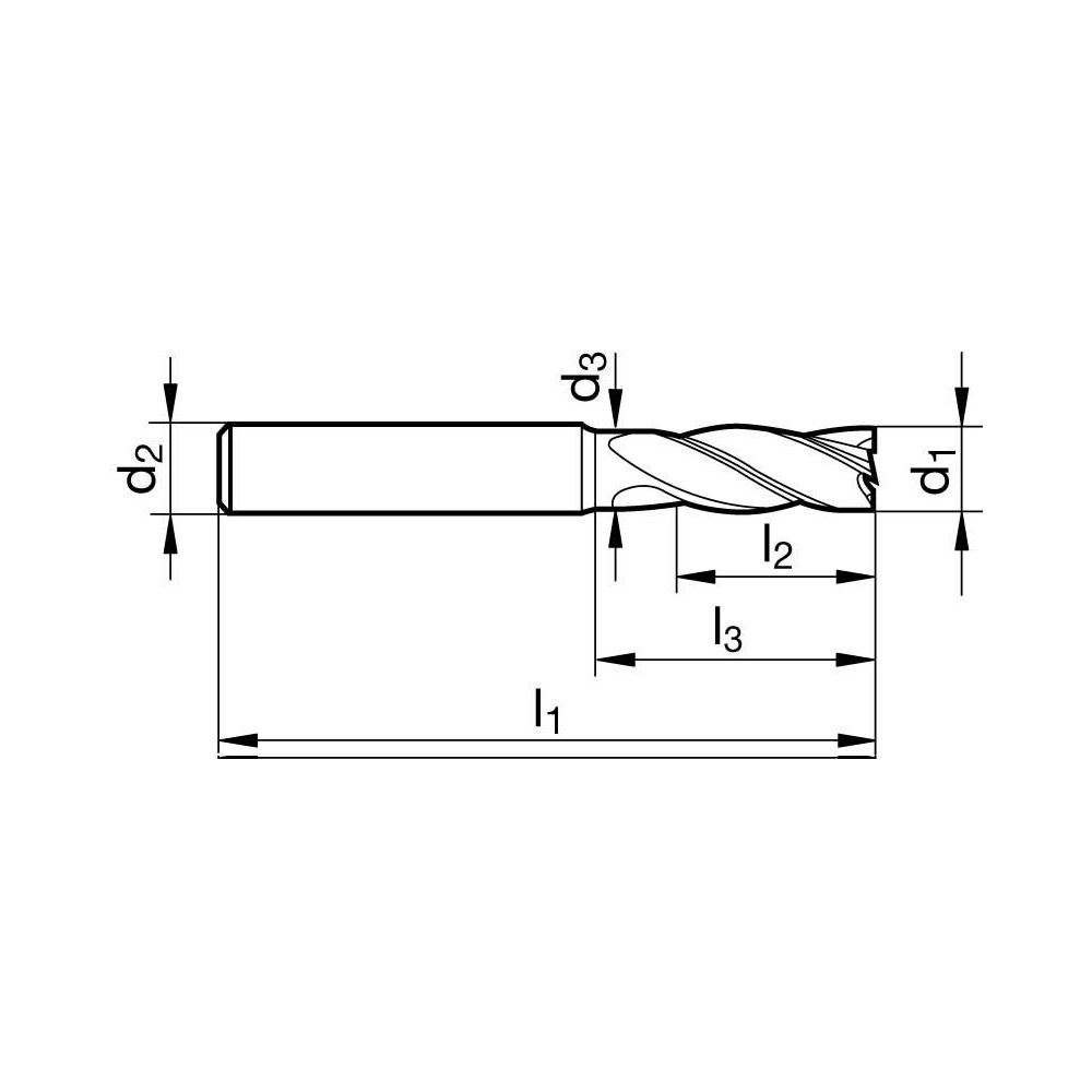 Guhring - Roughing & Finishing End Mill: 5.00 mm Dia, 4 Flute, Square ...