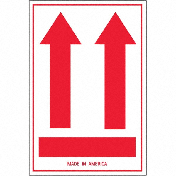 Tape Logic - Shipping & DOT Label: "Two Up Arrows", Rectangle, 6" Wide ...