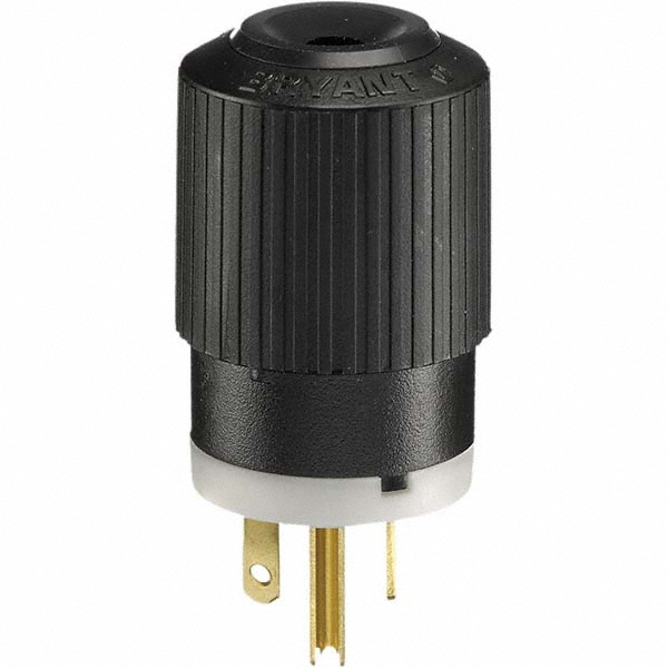 Bryant Electric - Straight Blade Plug: Industrial, 6-20P, 250VAC, Black ...